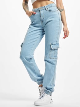 Urban Classics Ladies Knitted Denim High Waist Noir Femme Pantalon